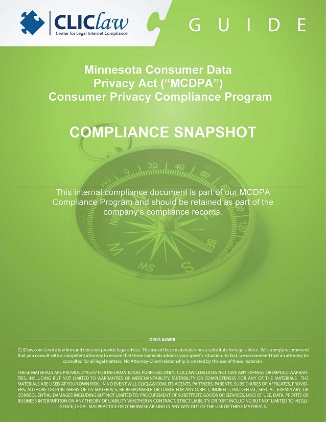 Minnesota Consumer Data Privacy Act (“MCDPA”) Compliance Snapshot - CLIClaw