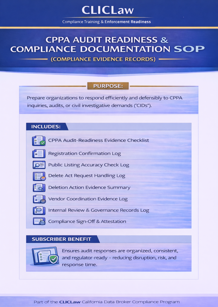 CPPA Audit Readiness & Compliance Documentation SOP - CLIClaw